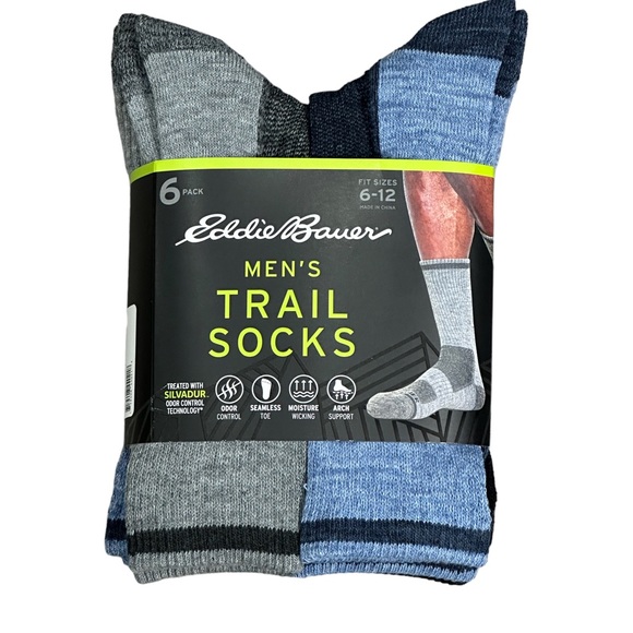 Eddie Bauer | Underwear & Socks | Mens Eddie Bauer 6 Pack Pairs Trail ...